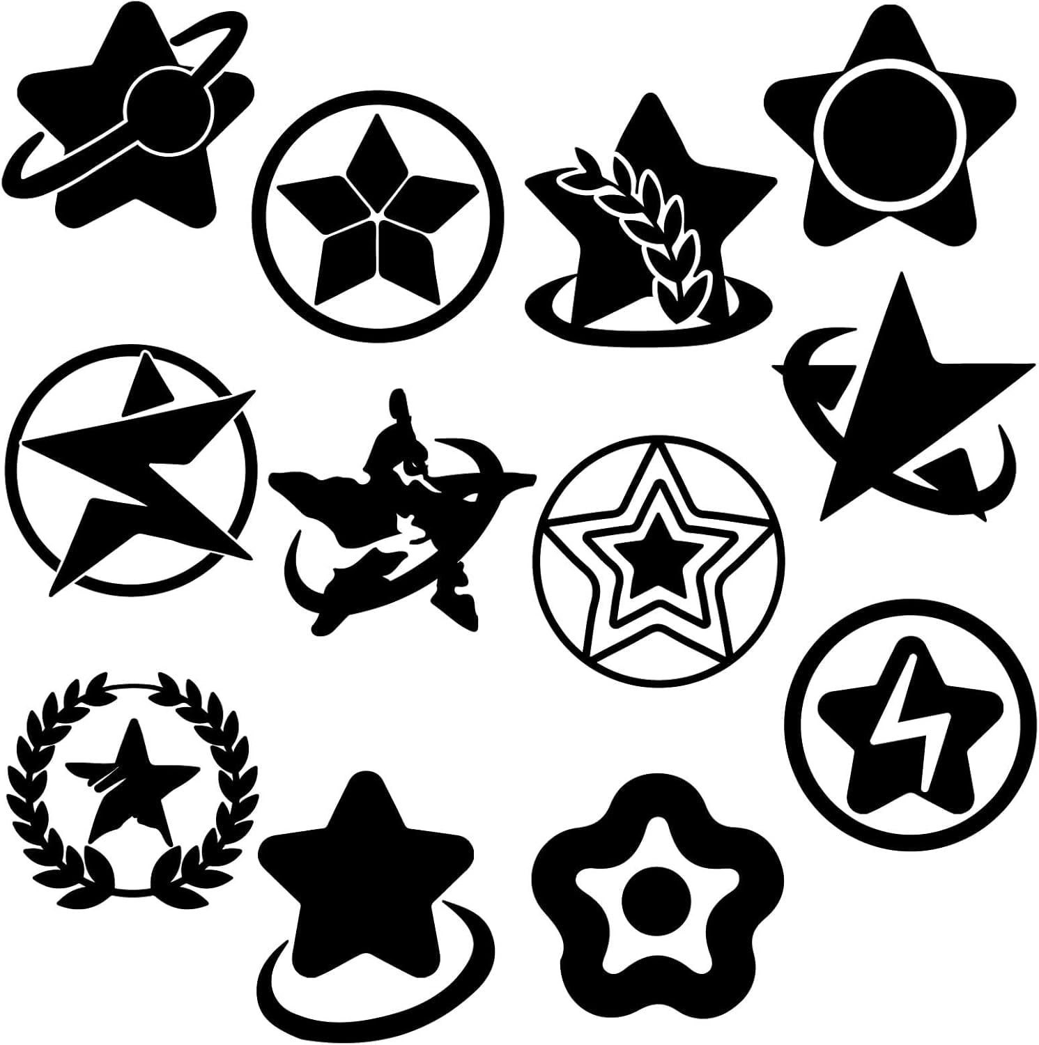 DIY Star Graphics Car Stickers Five-Pointed Waterproof Bumper ...