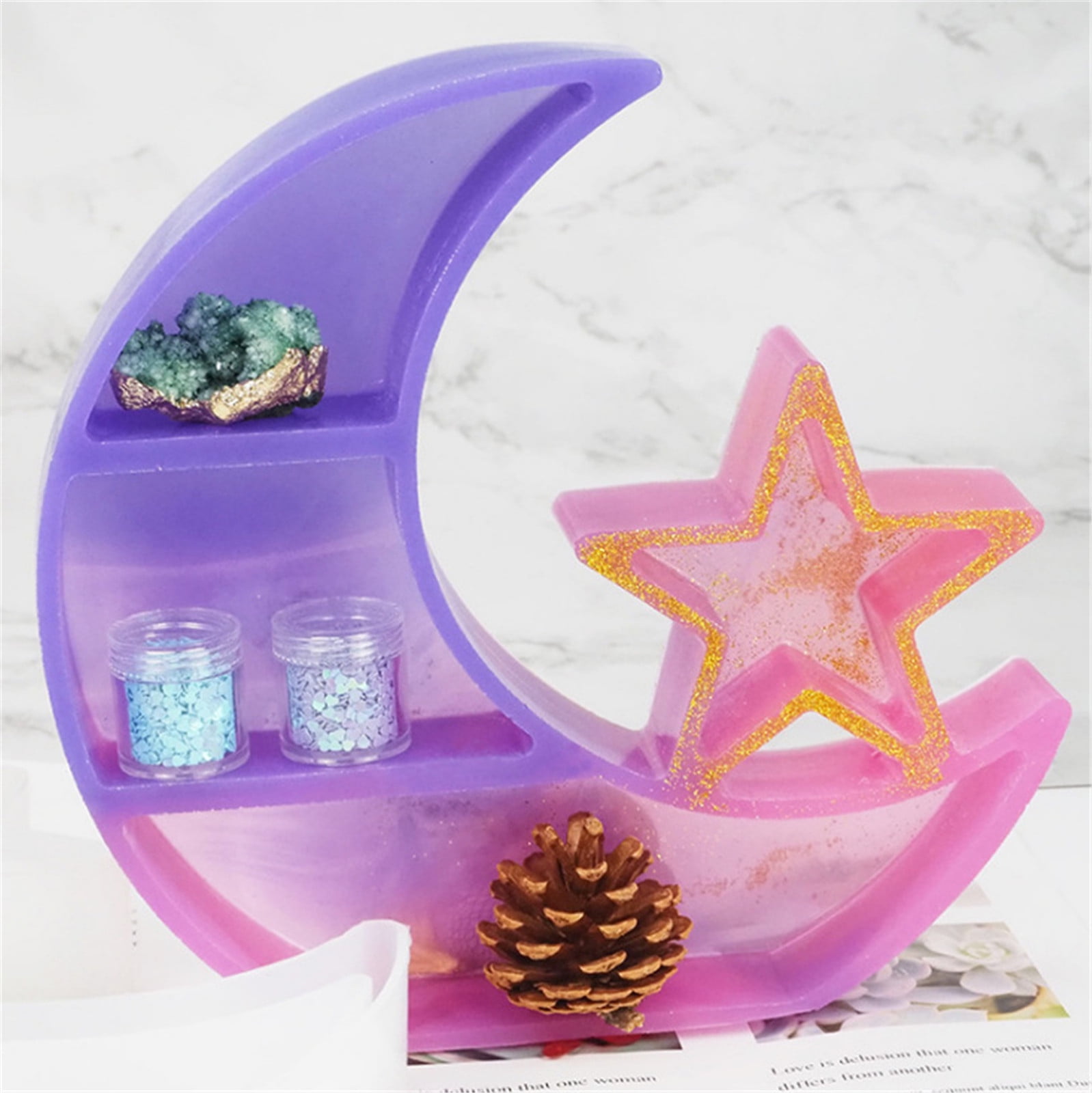 DIY Star Jewelry Organizer Molds, Crescent Display Stand for Epoxy ...
