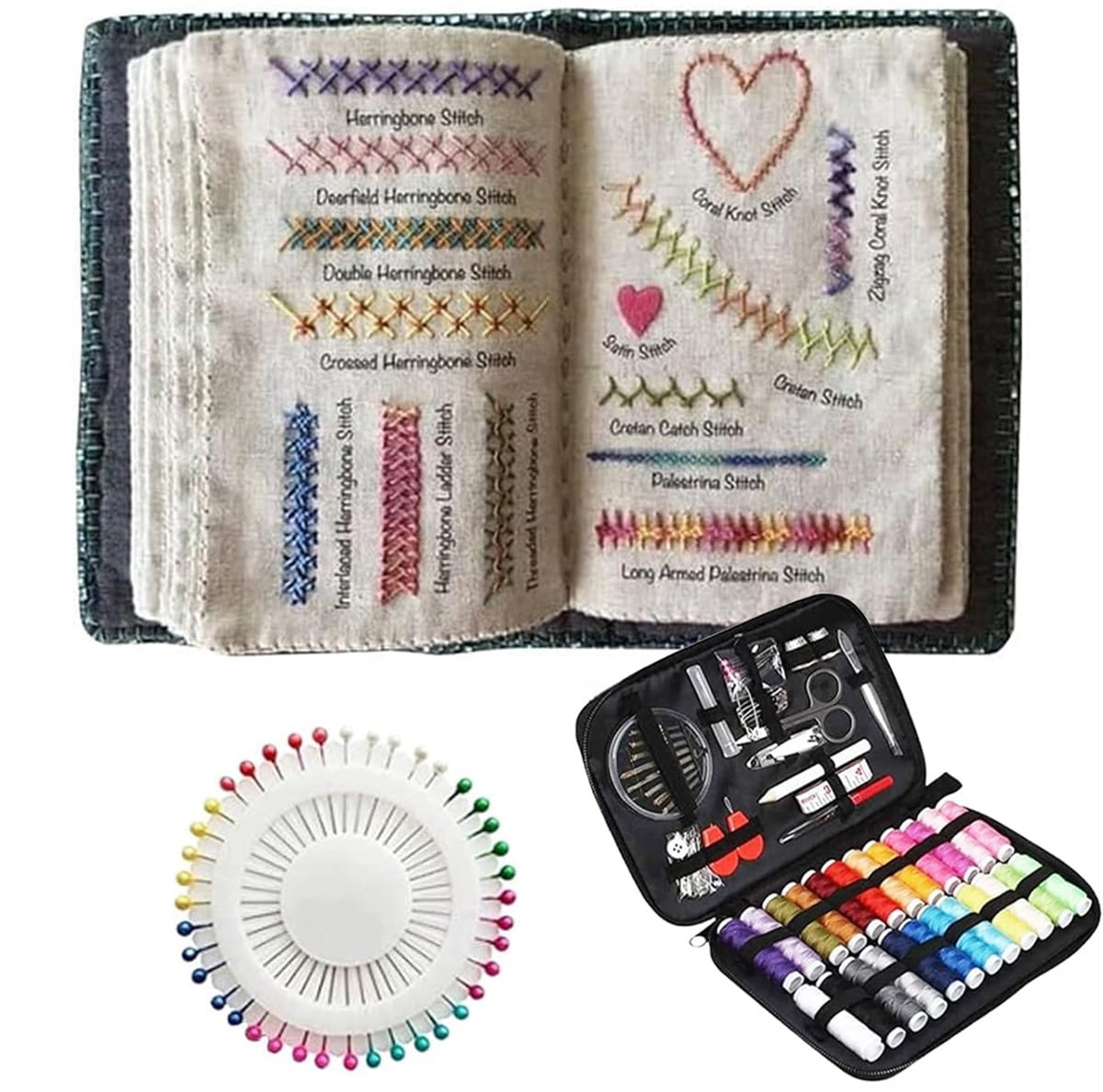 DIY Stitch Book,Bexikou Embroidery Stitch Book,Needle and Thread ...