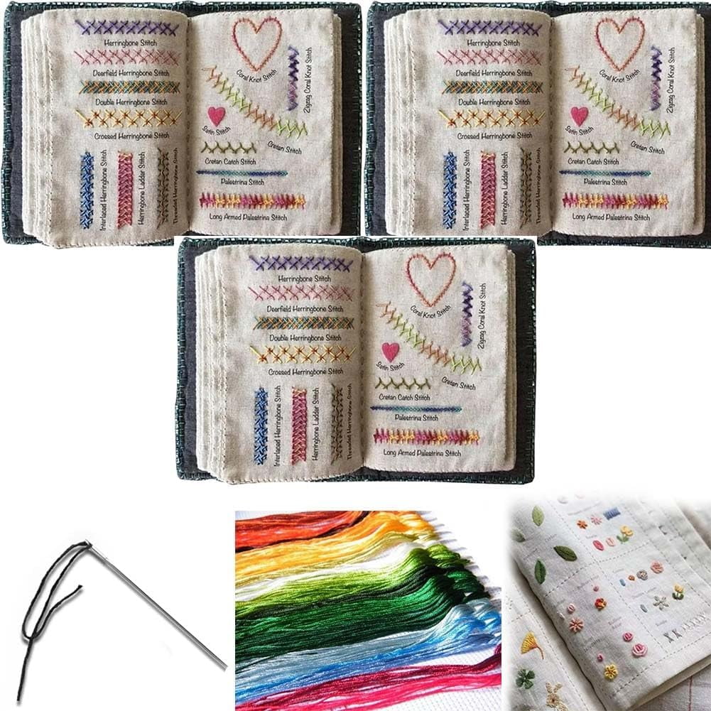 DIY Stitch Book, Embroidery Stitch Books with Needle and Thread ...