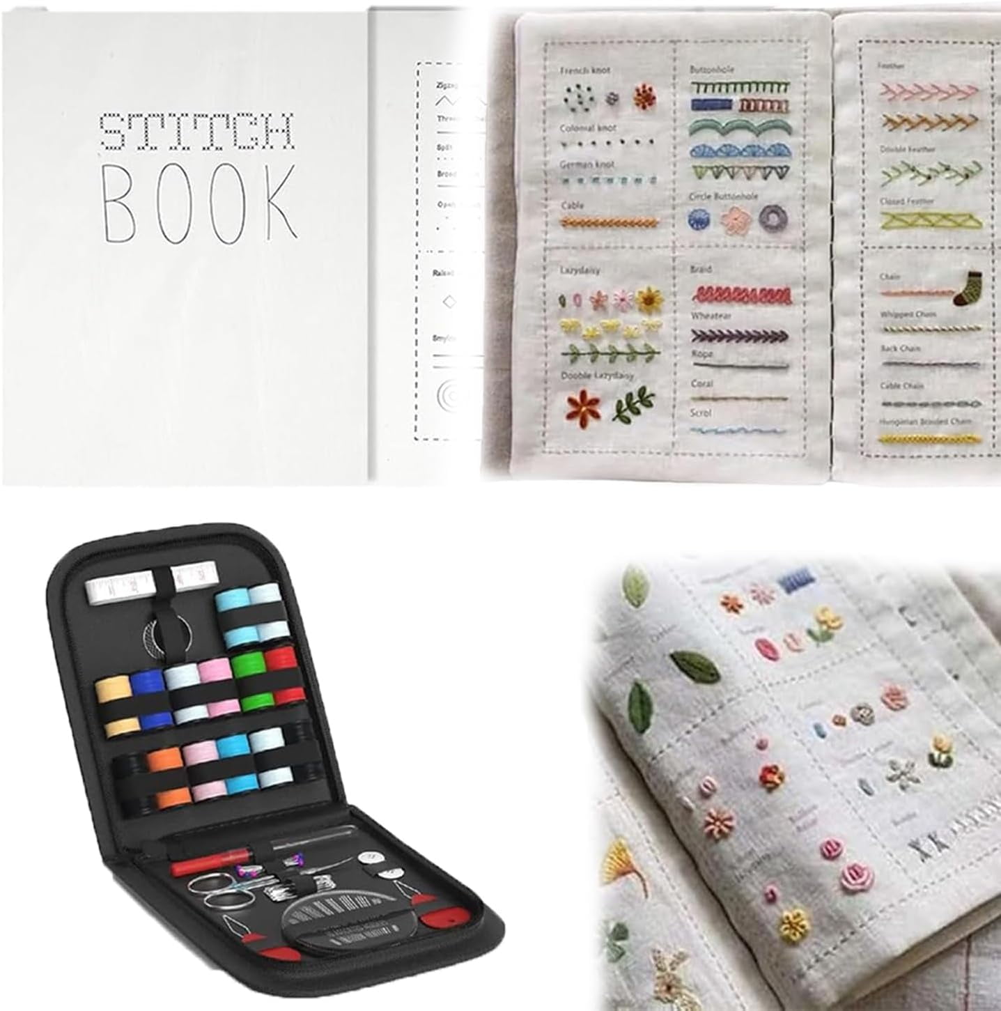 DIY Stitch Book,Handmade Stitch Book Embroidery Set,Contains Multiple ...