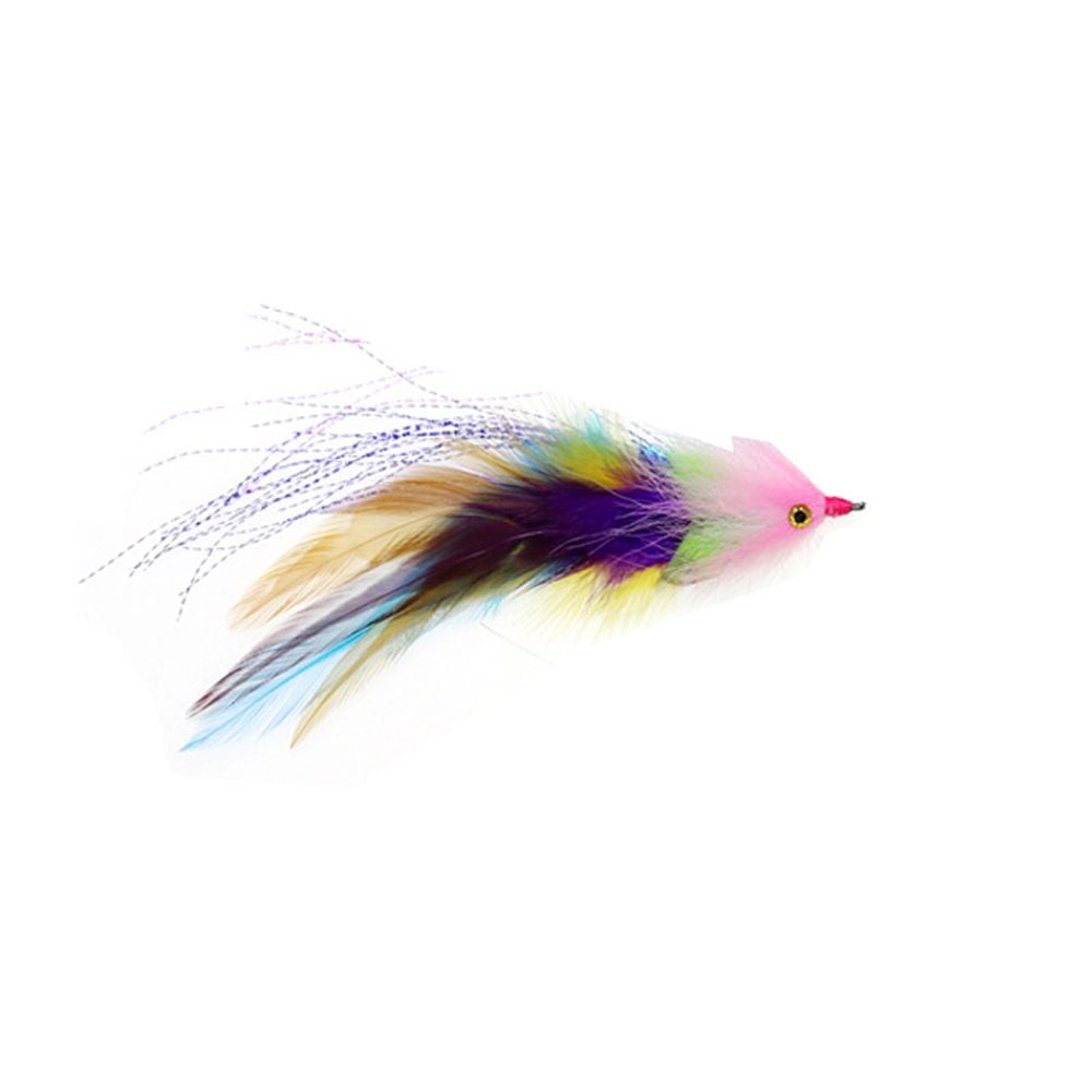 DIY Streamer Tying 3D Fish Eyes Baits Fly Lure 2/0# Fishing PURPLE ...
