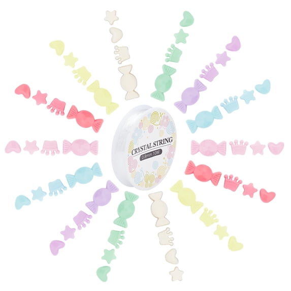 DIY Stretch Bracelets Making Kits Including Polystyrene Plastic Beads ...