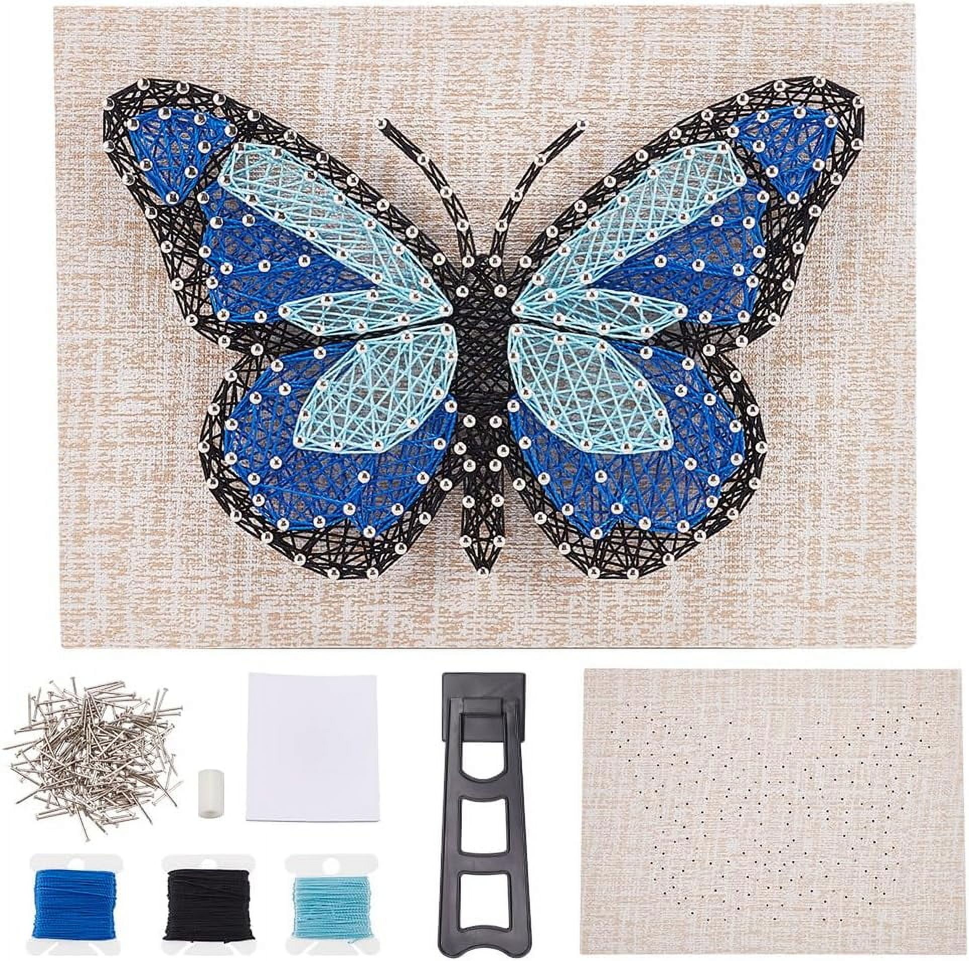 DIY String Art Kit Blue Butterfly Craft Kit Creative Craft Kits 3D ...