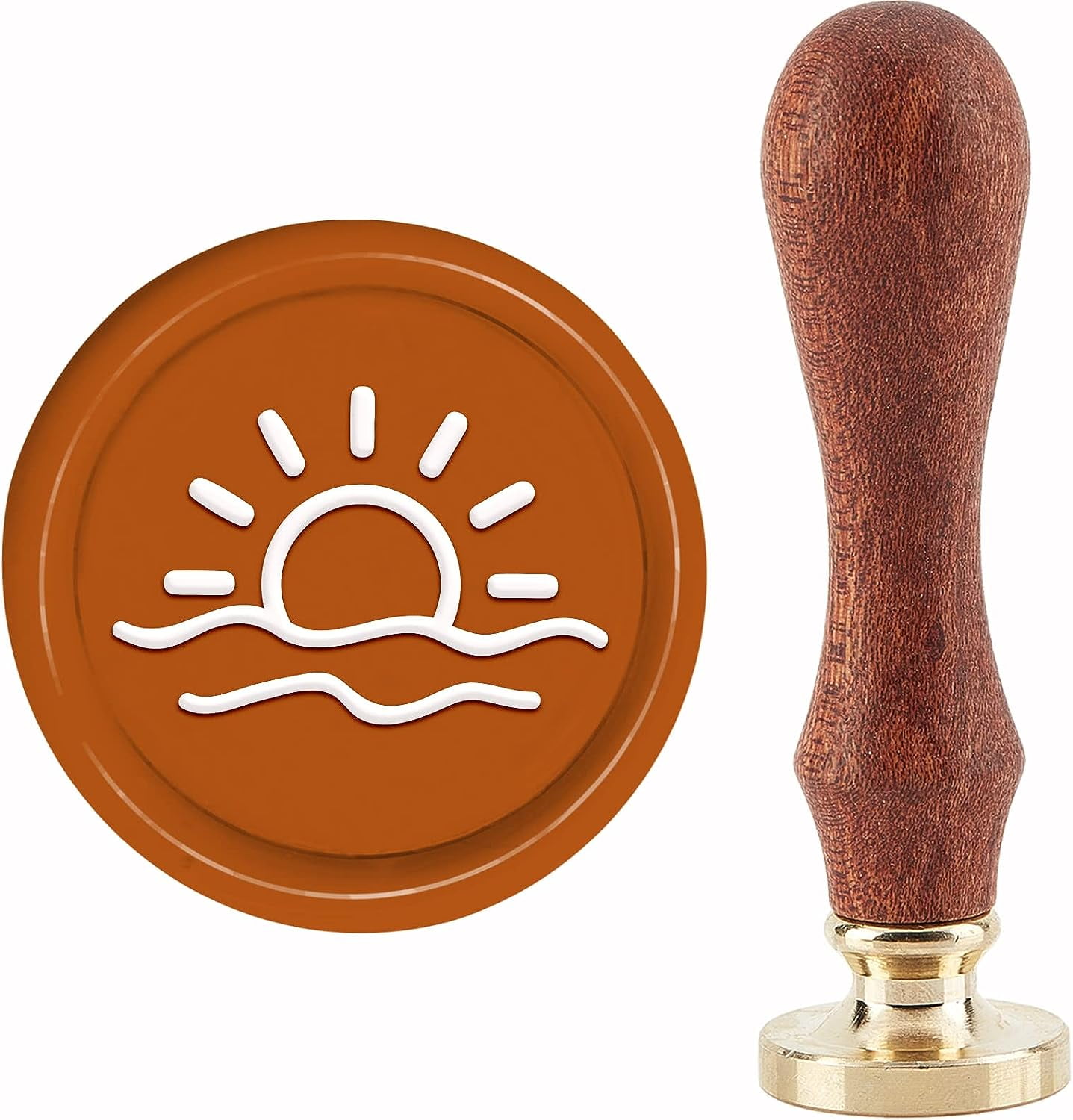 DIY Sunrise Wax Seal Stamp Sun Sea Ocean Sealing Wax Stamps 30mm Retro ...