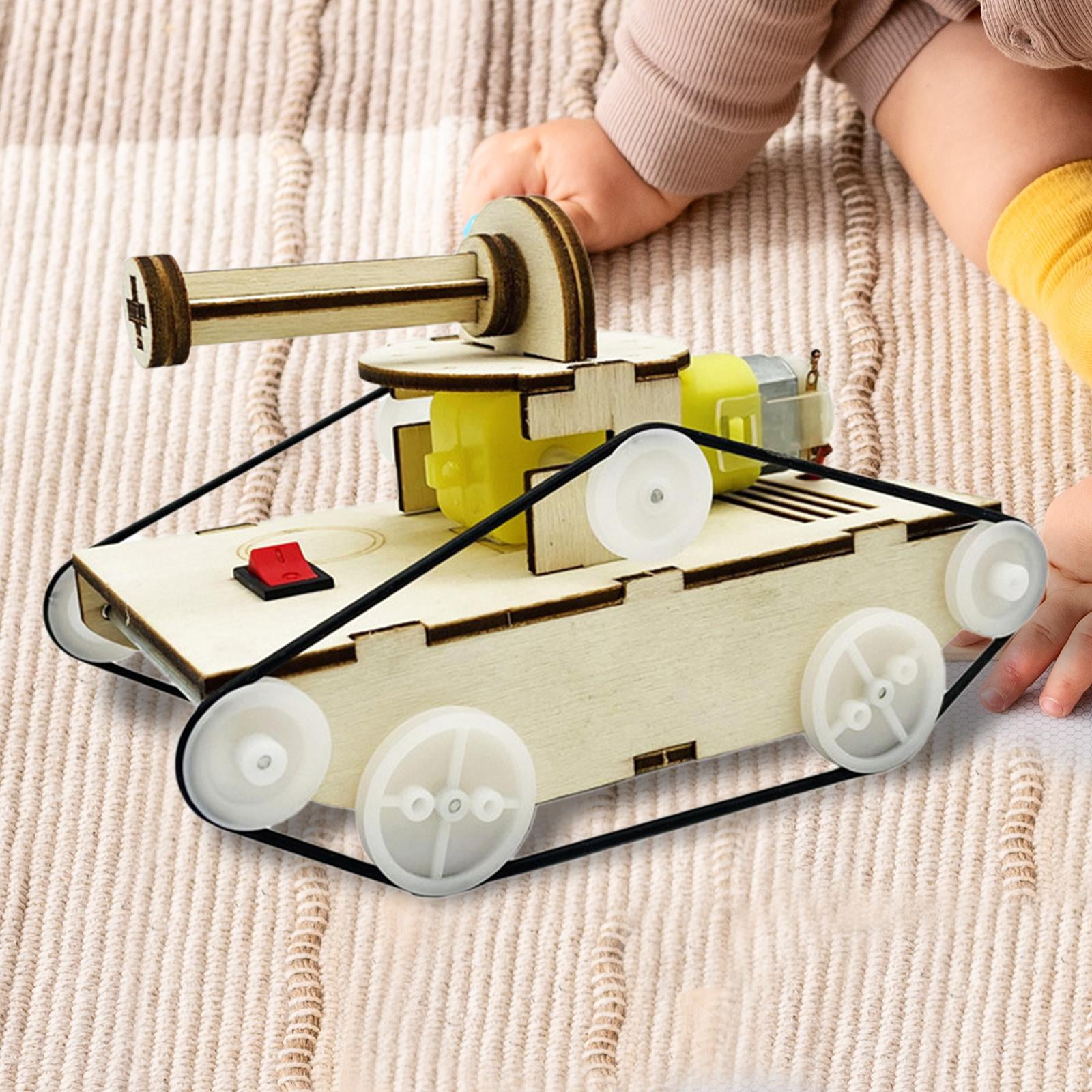 DIY Tank Easily Install Developmental Skills Wooden Car Model DIY Wood ...