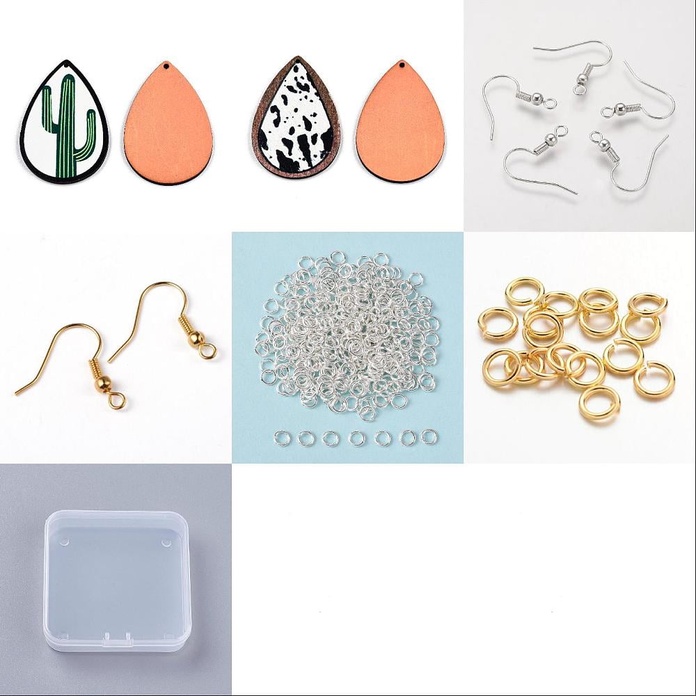 DIY Teardrop Earring Making Kit Including Basswood Big Pendants Brass ...