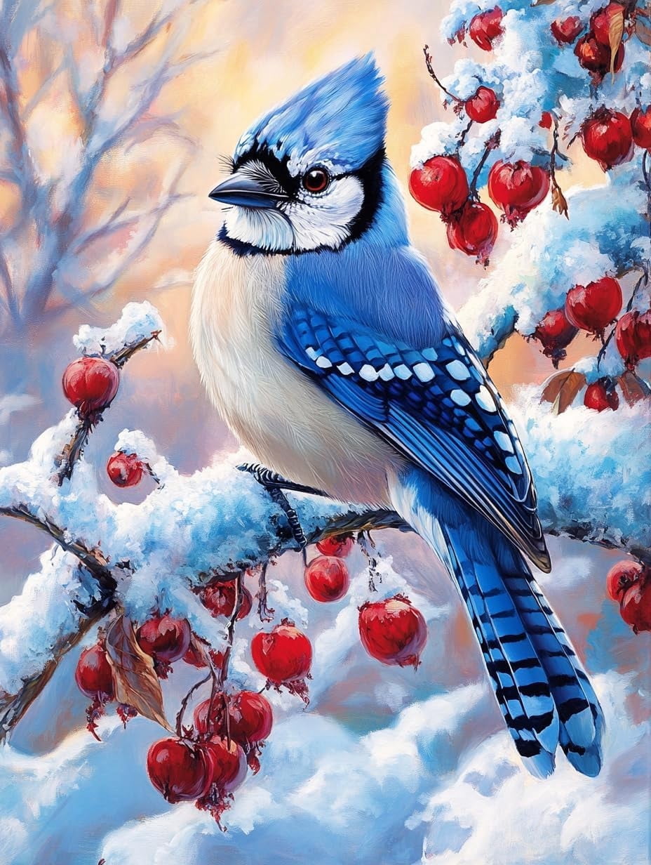 DIY The Blue Jay Diamond Painting 12x16 Inch, Full Round Drill Kits ...