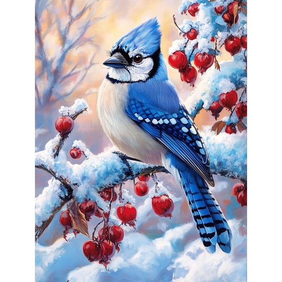 DIY The Blue Jay Diamond Painting 12x16 Inch, Full Round Drill Kits ...