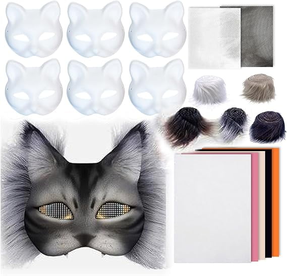 Customer reviews for DIY Therian Mask Kit Blank Cat Mask with Felt ...