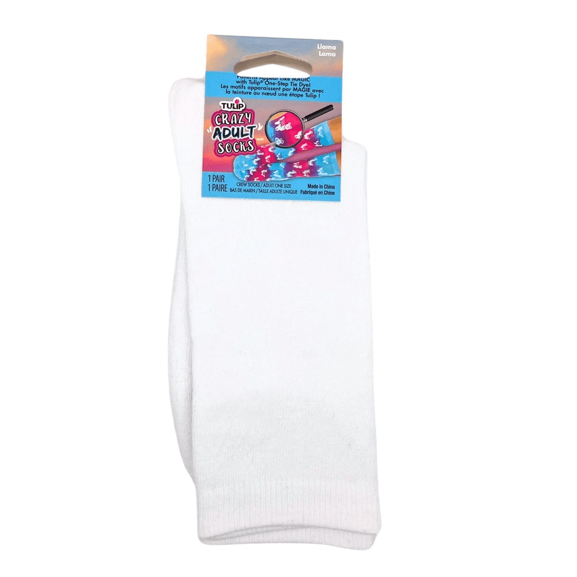 DIY Tie Dye Crew Socks, One Size Fits Most with Hidden Llama Pattern ...