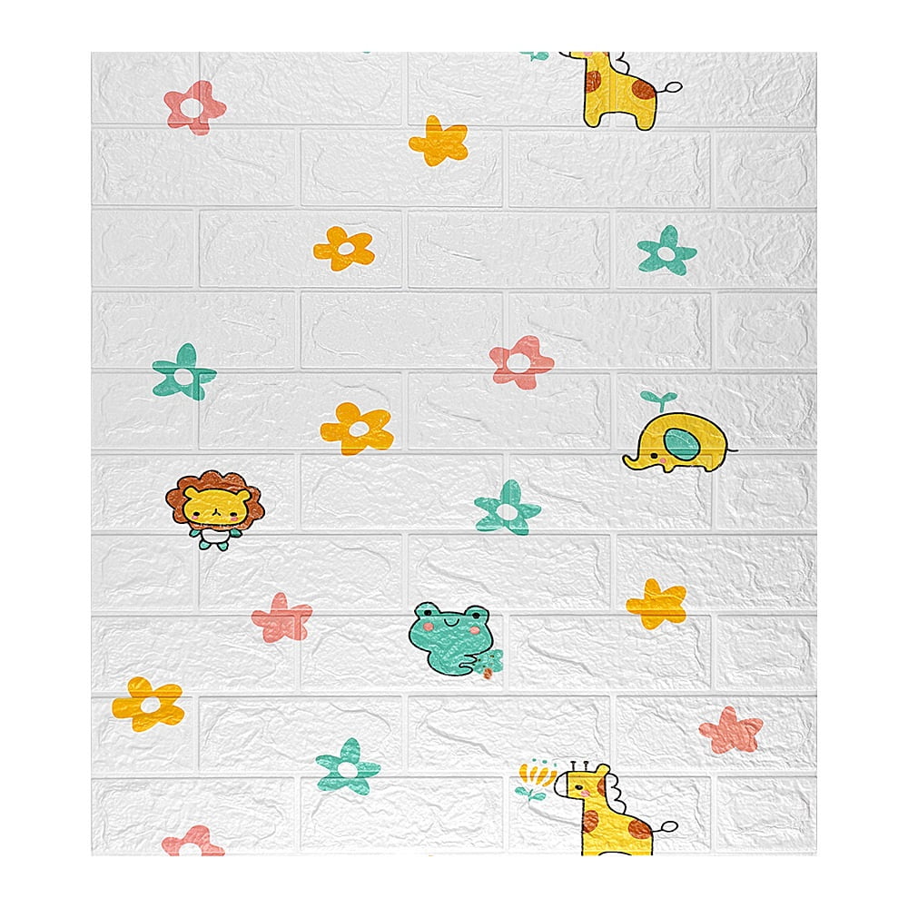DIY Tile Brick Wall Stickers Self-Adhesive Cartoons Wallpaper Decals PE ...