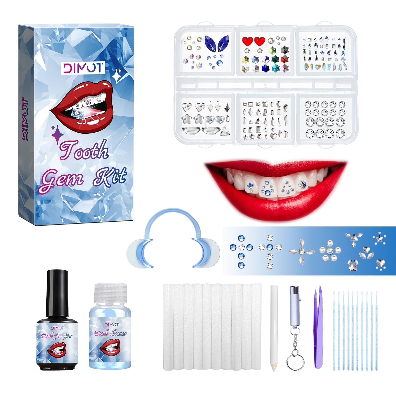 DIY Tooth Gem Kit - Professional Teeth Gems Kit with Crystals Diamond ...