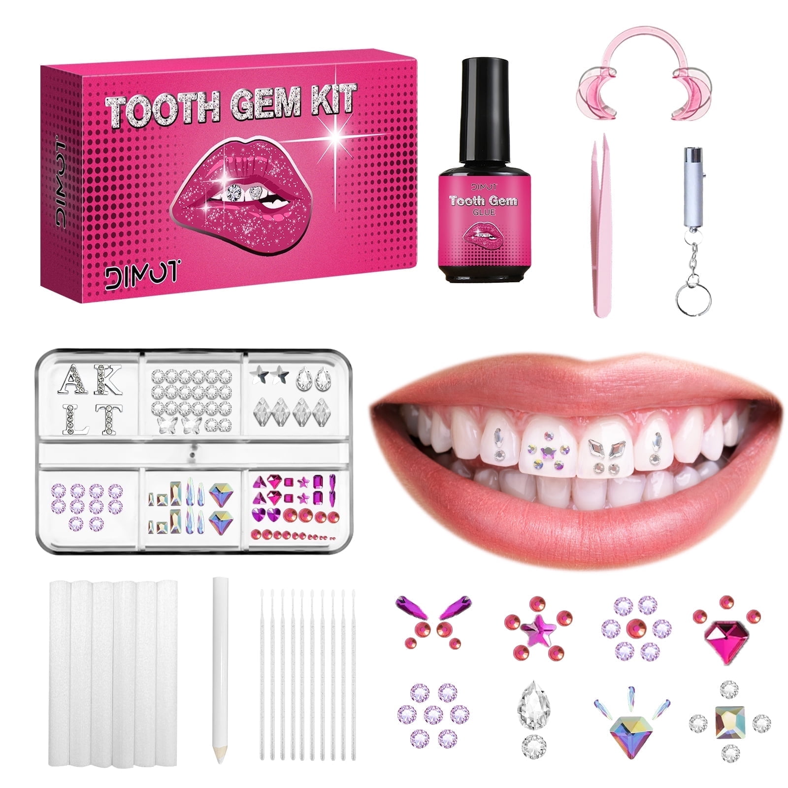 DIY Tooth Gem Kit - Professional Teeth Gems Kit with Crystals Diamond ...