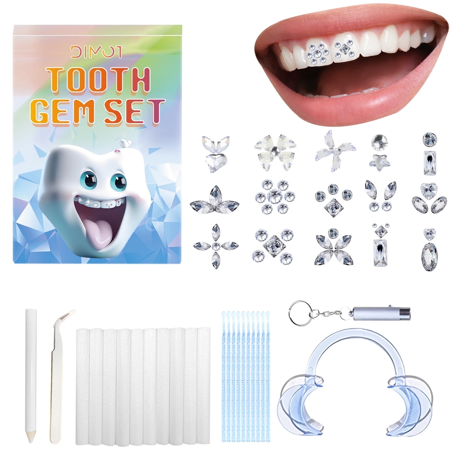 DIY Tooth Gem Kit - Professional Teeth Gems Kit with Crystals Diamond ...
