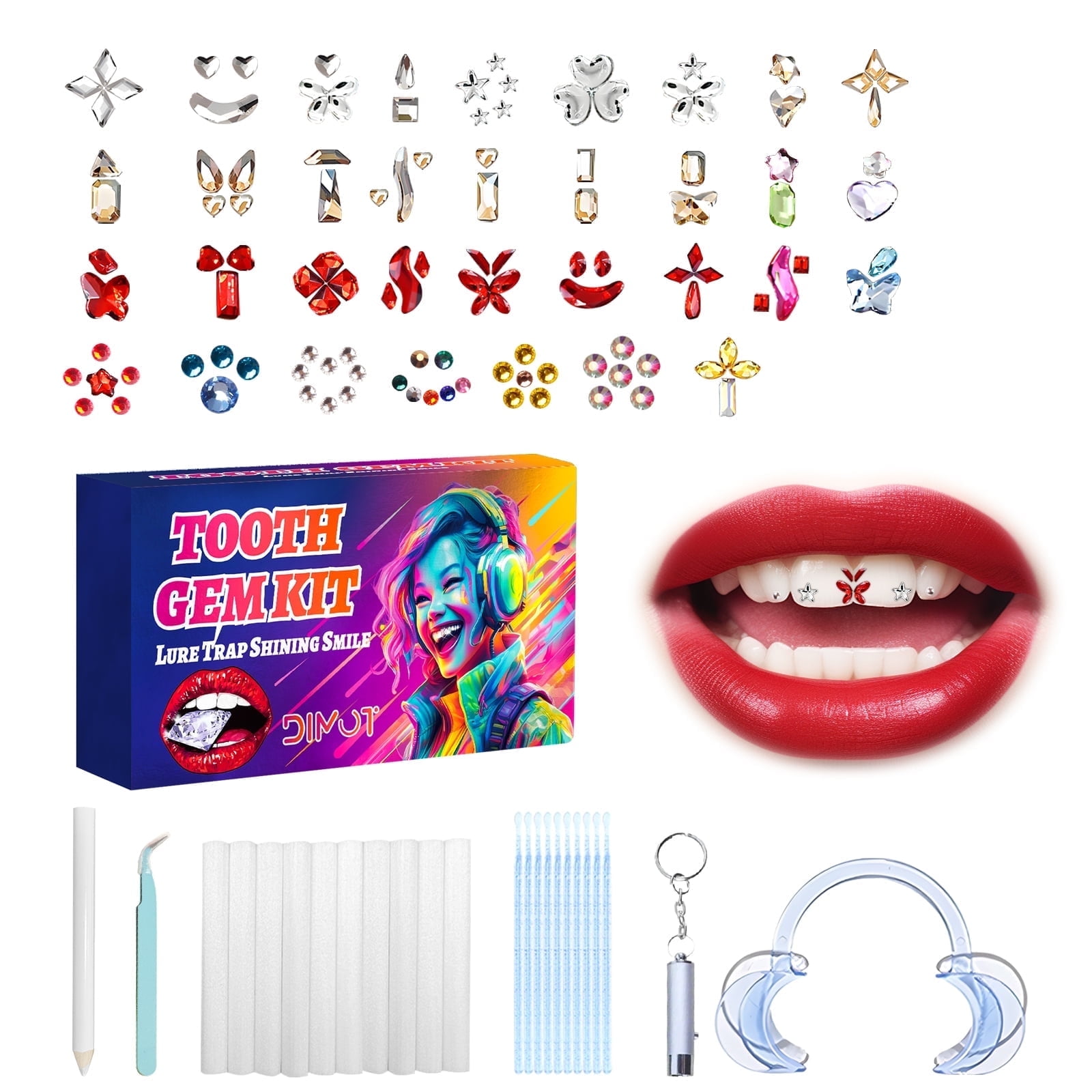 DIY Tooth Gem Kit - Professional Teeth Gems Kit with Crystals Diamond ...