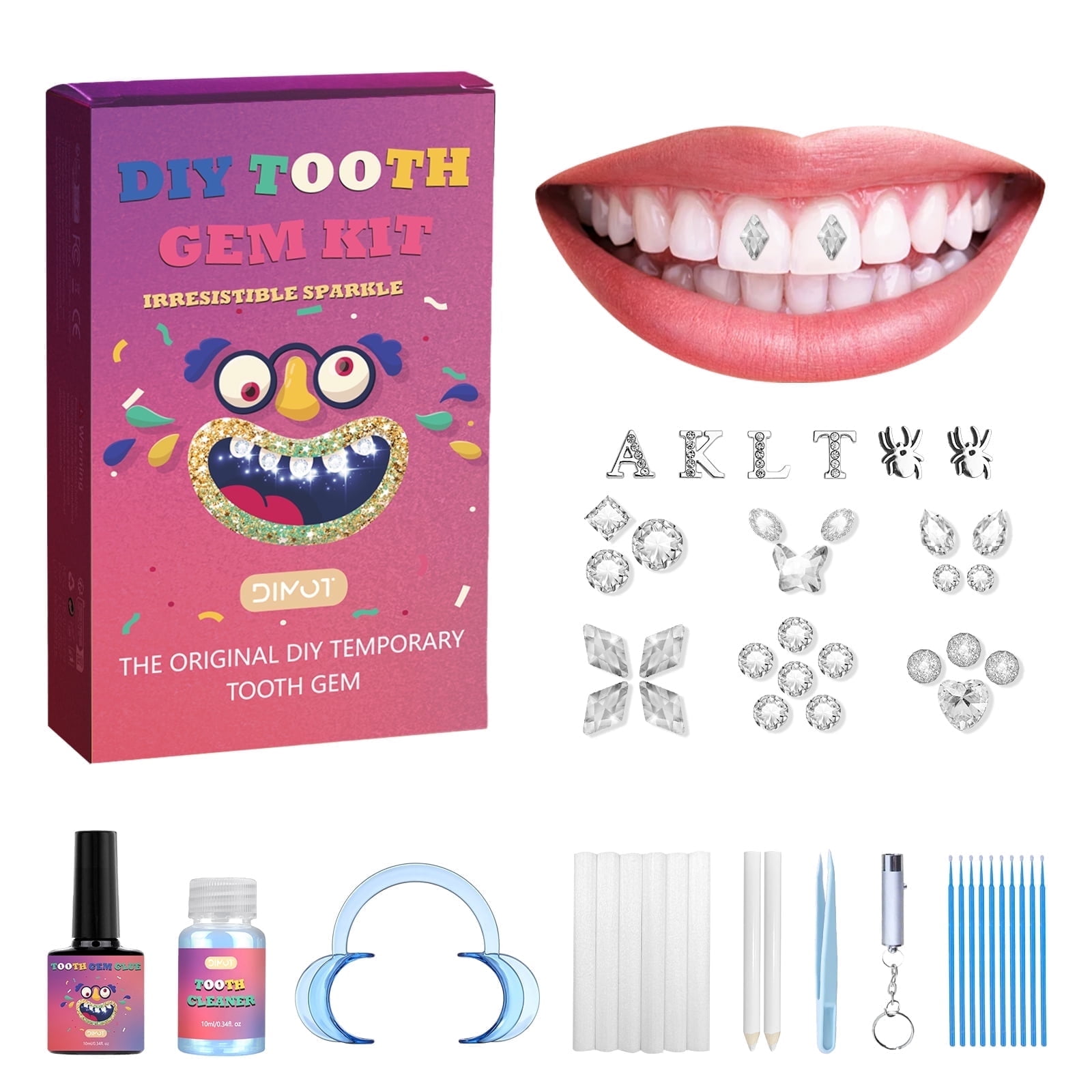 DIY Tooth Gem Kit - Professional Teeth Gems Kit with Crystals Diamond ...