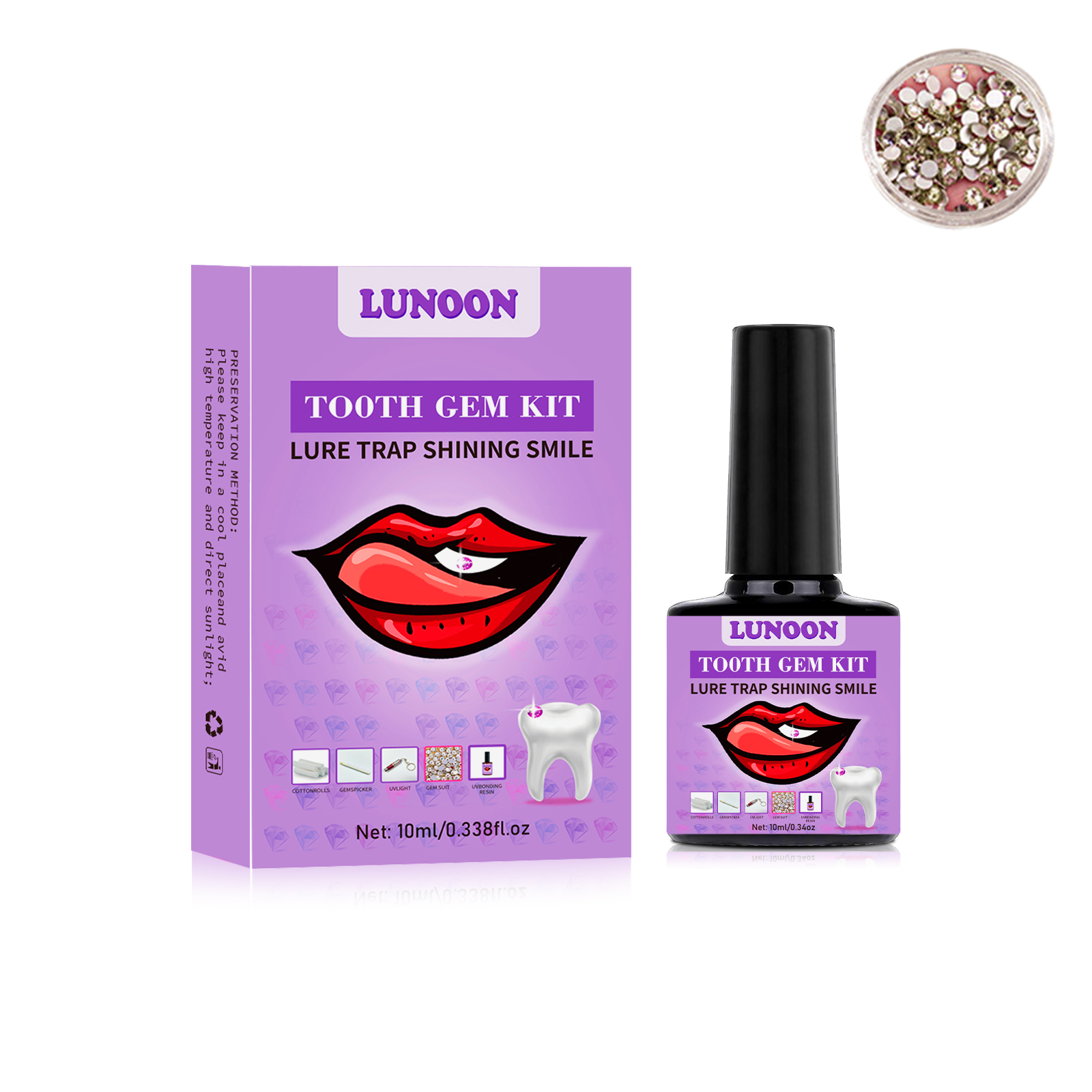 DIY Tooth Gem Kit - Professional Teeth Gems Kit with Crystals Diamond ...