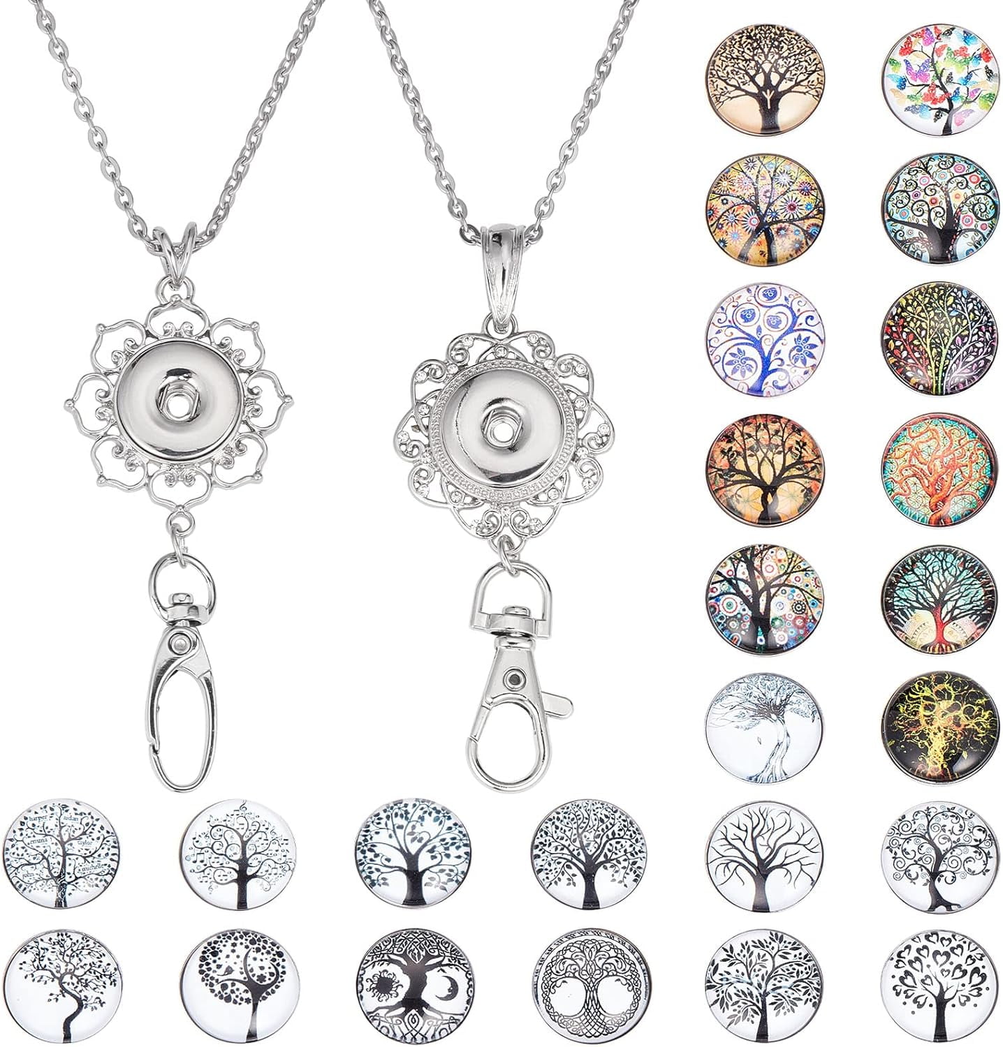 DIY Tree of Life Interchangeable Snap Button Office Lanyard Making Kit ...