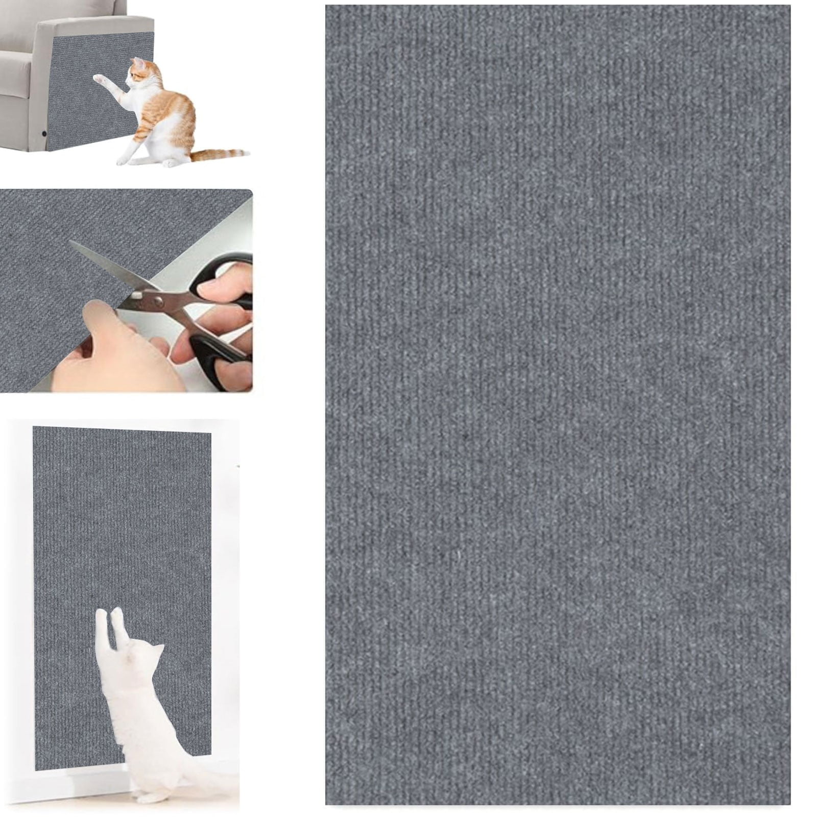 DIY Trimmable Cat Scratcher – Self-Adhesive Wall & Floor Scratch Pad for Cats (30x100cm, Durable ...