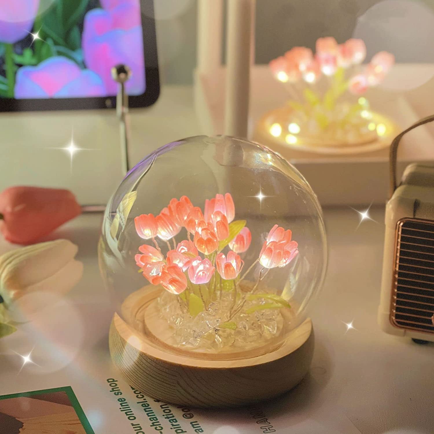 DIY Tulip Night Light Material Pack - Romantic DIY Tulip Ambient Light, LED Sleep Light ...