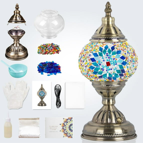 DIY Turkish Mosaic Lamp Kit,Table Lamp Making Kit,Easy No Skills Craft ...