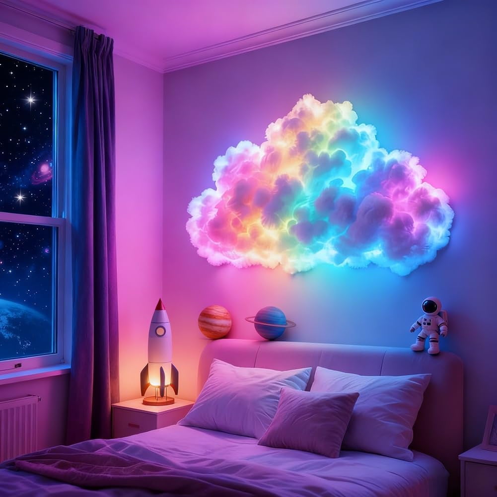 DIY USB-Powered Thundercloud LED Light Decor, 3D Big Cloud Lightning ...