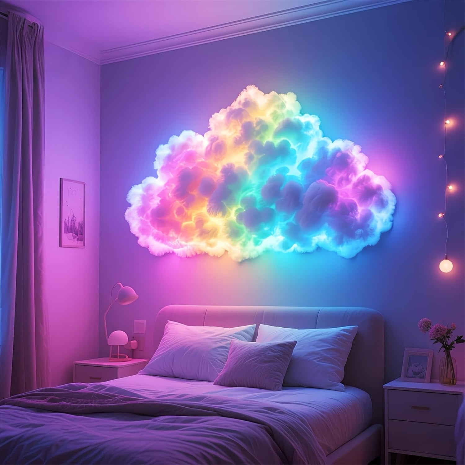 DIY USB-Powered Thundercloud LED Light Decor, 3D Cotton Ceiling Cloud ...