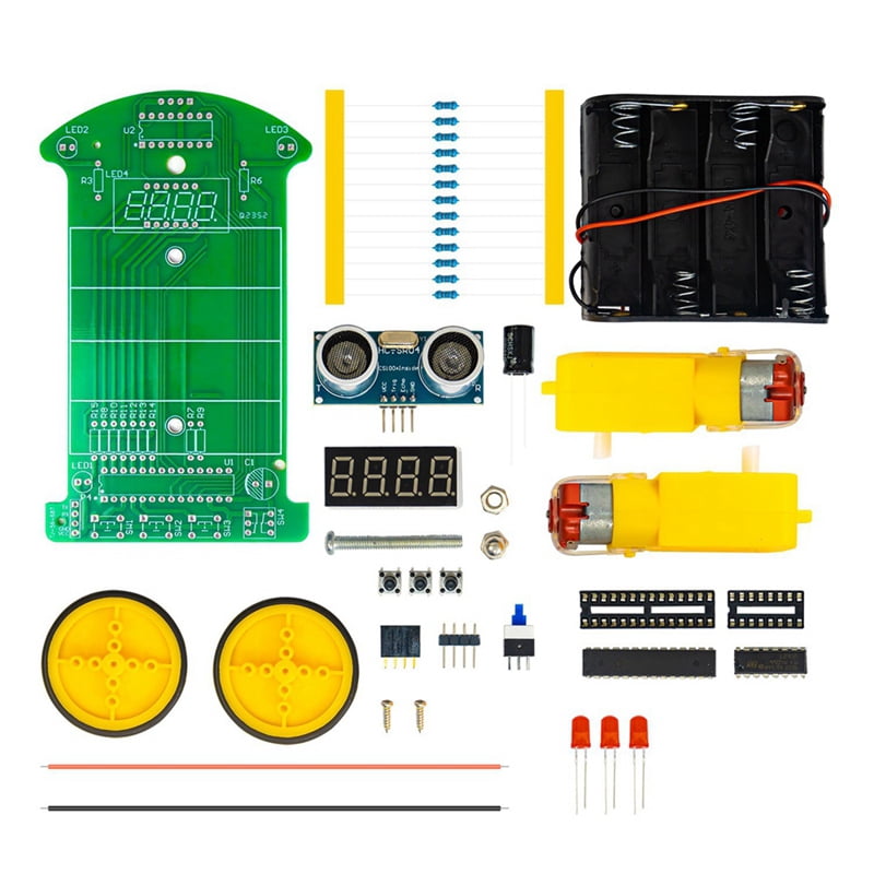 DIY Ultrasonic Ranging Obstacle Avoidance Car Electronic Kit LED ...