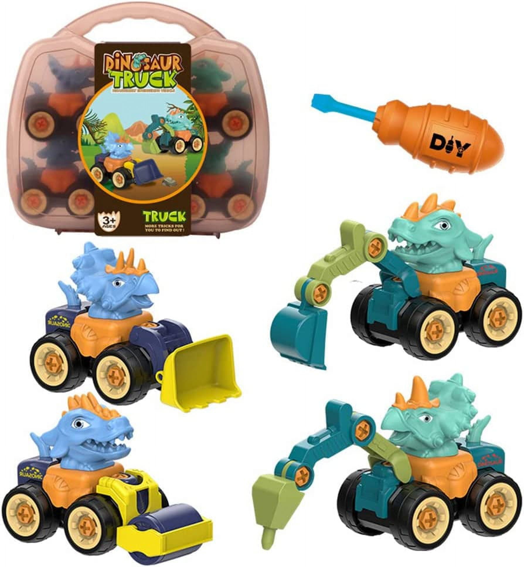 DIY Unpack Dinosaur Construction Truck Car Toy, STEM Montessori ...