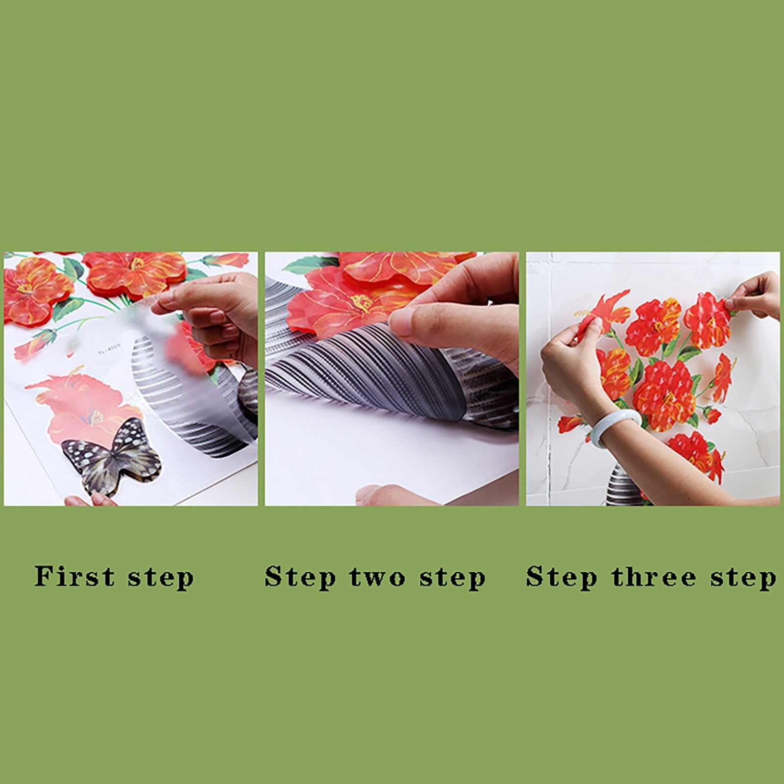 DIY Vase 3D Stereo Stickers Self Sticker Refrigerator Sticker Window ...