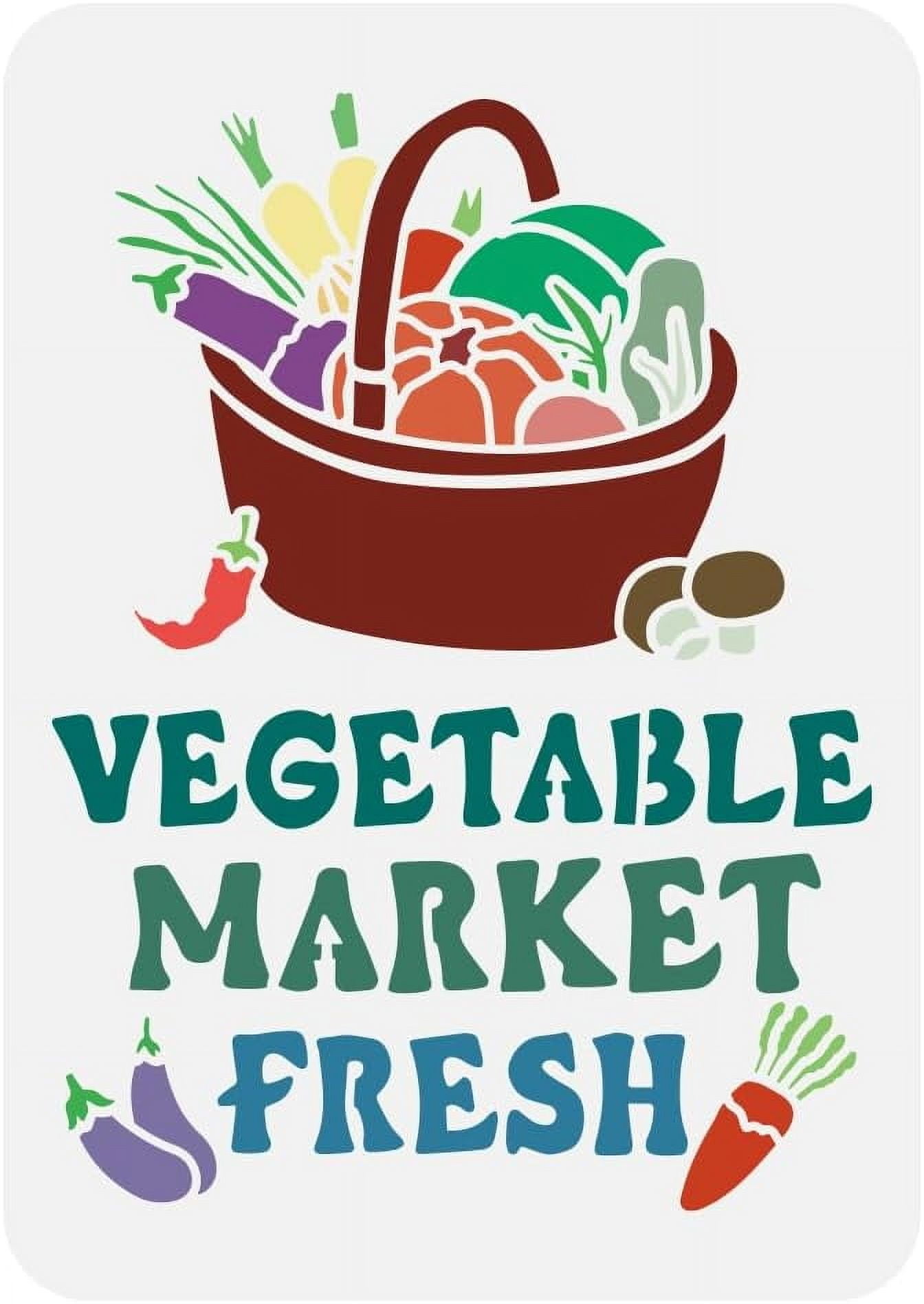 DIY Vegetable Market Signs Stencil 8.3x11.7" Pumpkin Chili Carrot ...