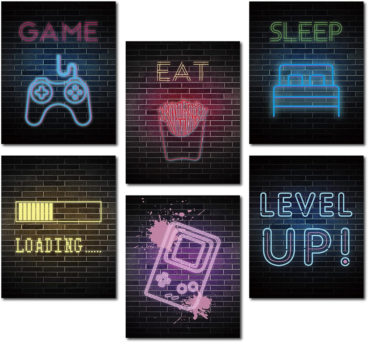 DIY Video Game Prints Wall Art - Set of 6- Unframed Wall Art Prints 8 ...