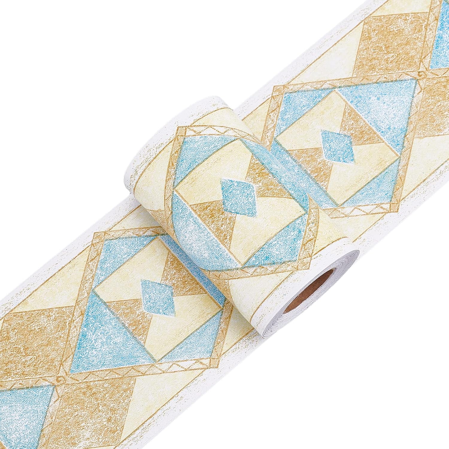 DIY Wall Border Trim Waterproof Wallpaper Border 3.85" Wide Yellow Peel ...