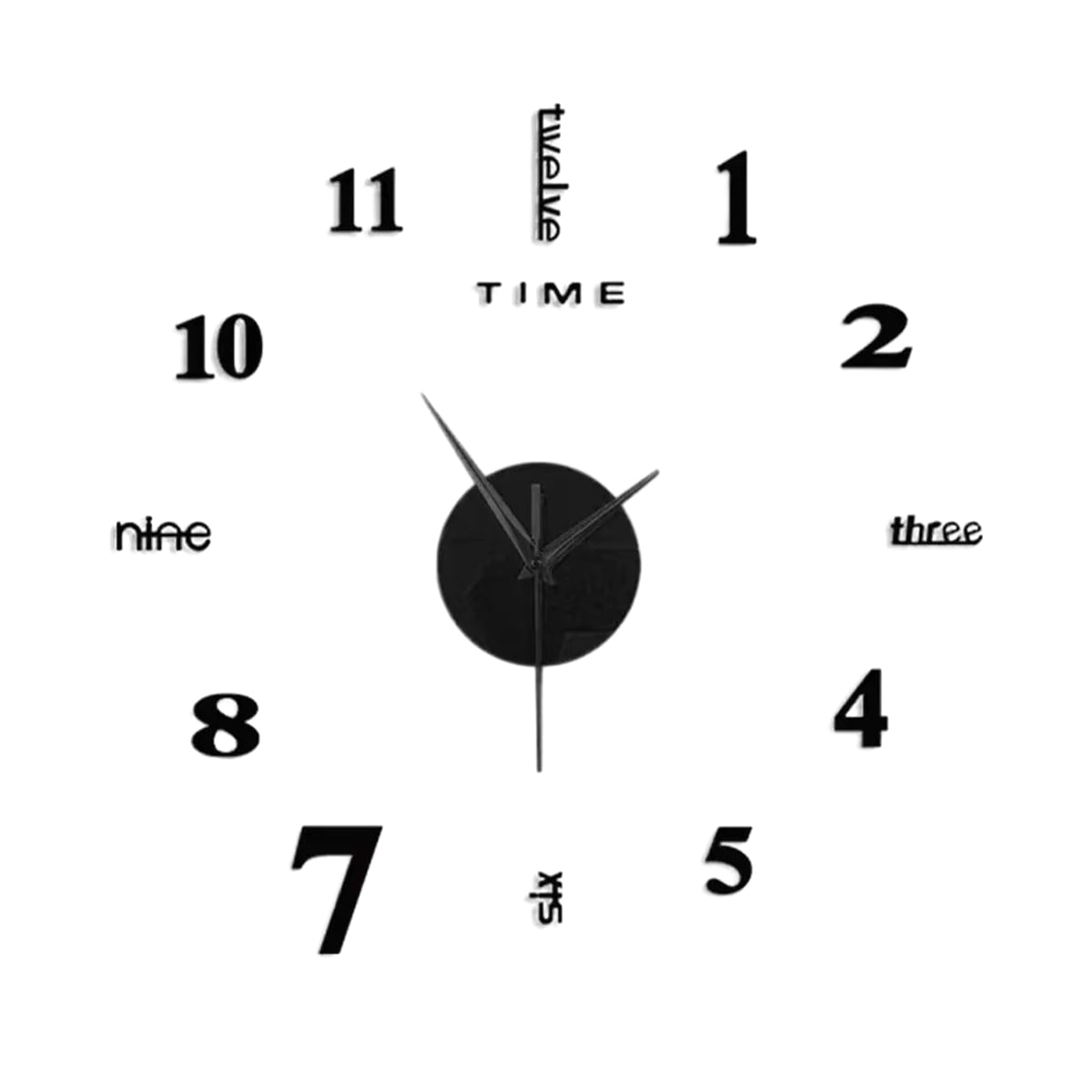 DIY Wall Clock,3D Frameless Wall Clock, Modern Design Decor Sticker DIY ...