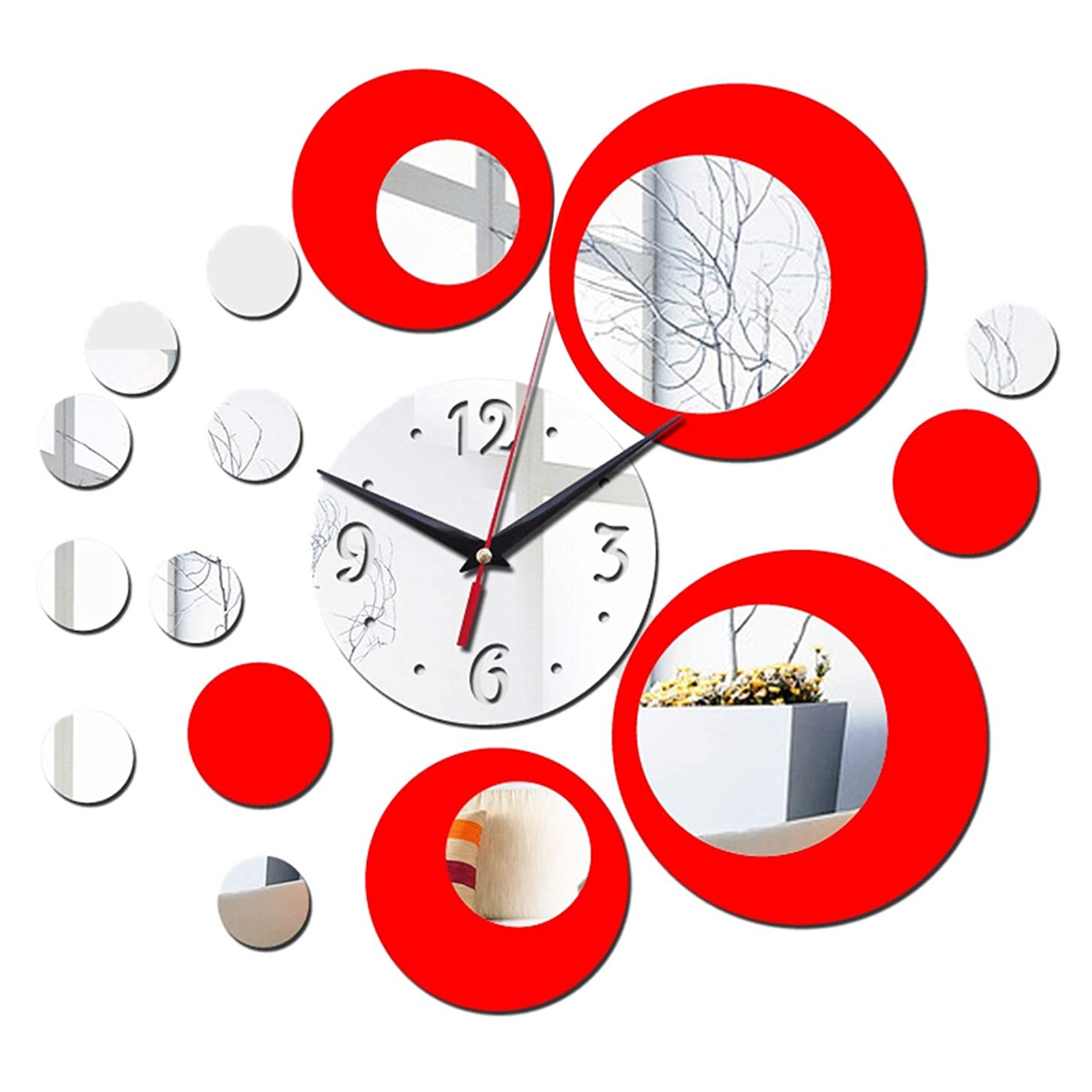 DIY Wall Clock, 3D Frameless Wall Clock, Large Modern Design Decor ...