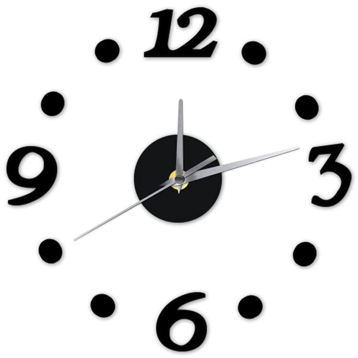 DIY Wall Clock Decoration Sticker Mirror Frameless Large DIY Wall Clock ...