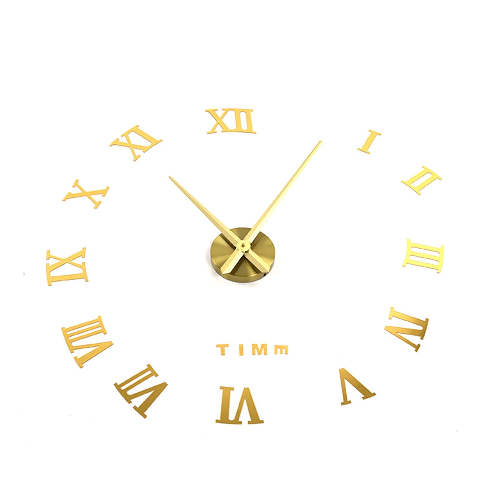 DIY Wall Clock Frameless Design Self Adhesive 3D Decorative Effect Silent Movement Floating ...