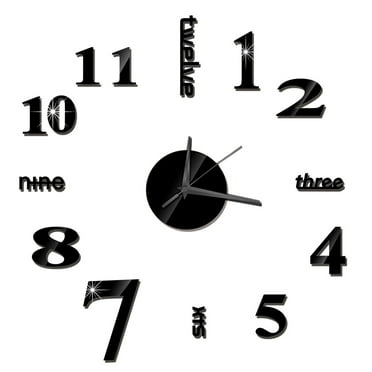 Gustave Modern DIY Large Wall Clock 3d Mirror Surface Sticker Mute Clock Home Decor Art Design ...