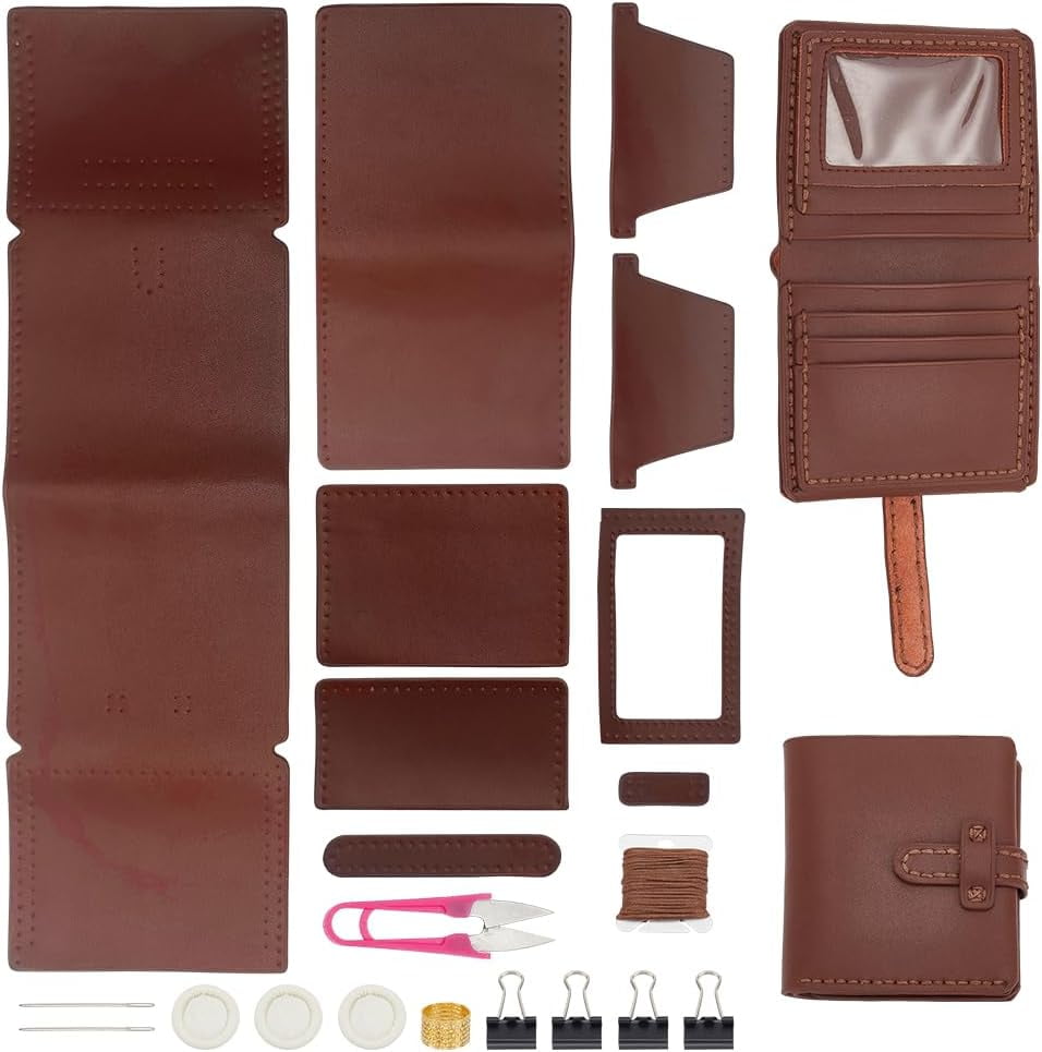 DIY Wallet Kits for Men Brown Trendy Credit Card Wallet Kit Set DIY Men ...