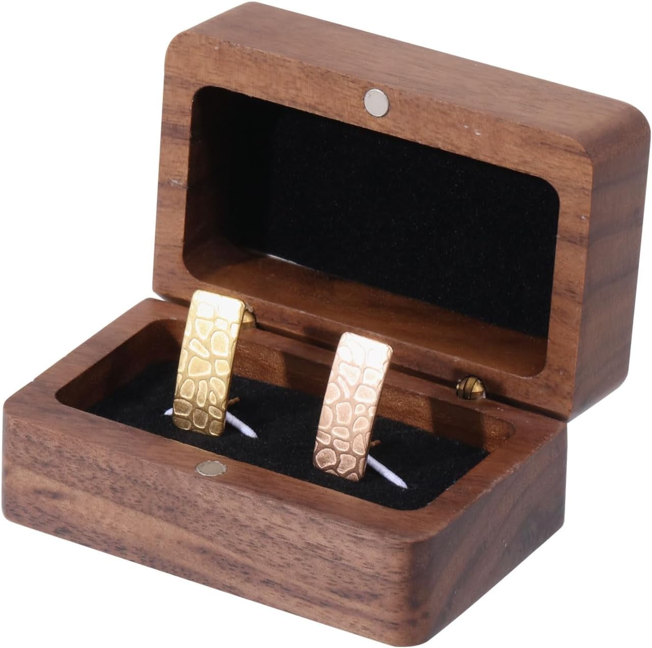 DIY Walnut Wooden Cufflink Gift Box Small Vintage Rustic Gifts Box for ...