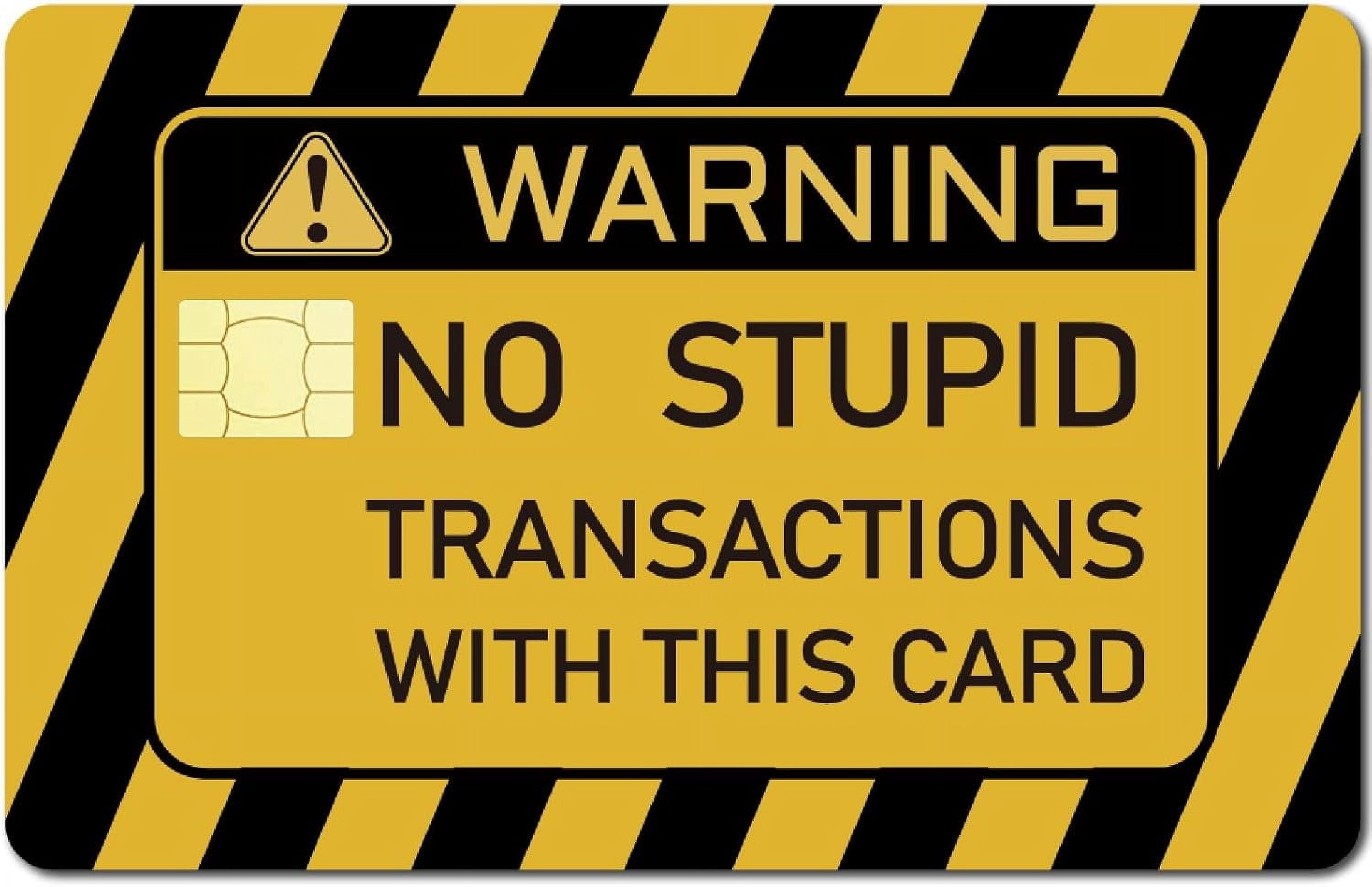 DIY Warning Card Skin Sticker Debit Credit Card Skins Covering ...