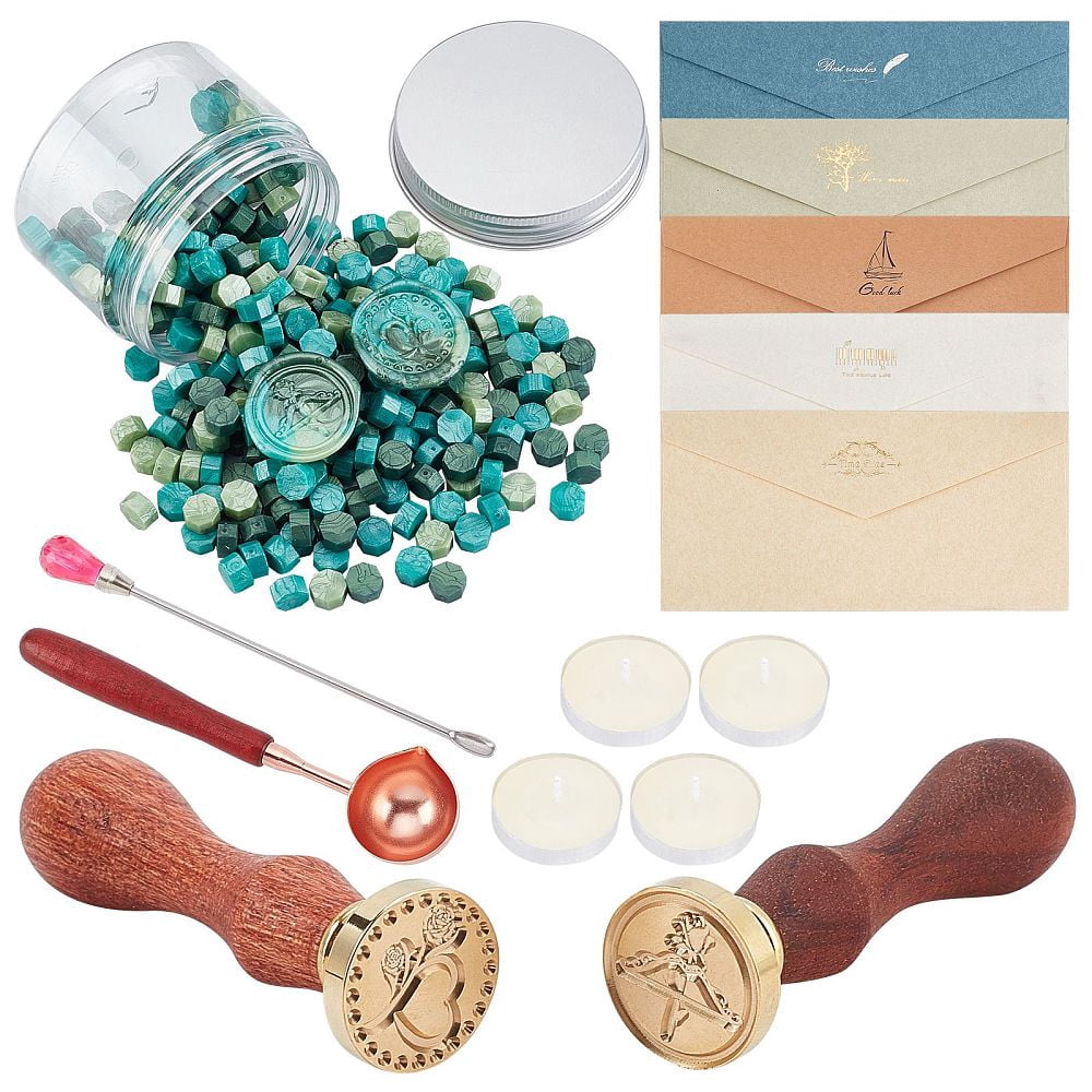 DIY Wax Seal Stamp Kits Including Brass Wax Seal Stamp Wood Handle ...
