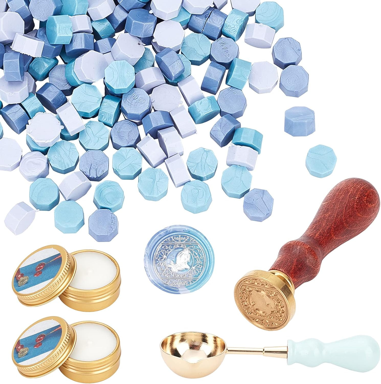 DIY Wax Seal Stamp Kits Including Sealing Wax Particles Paraffin ...