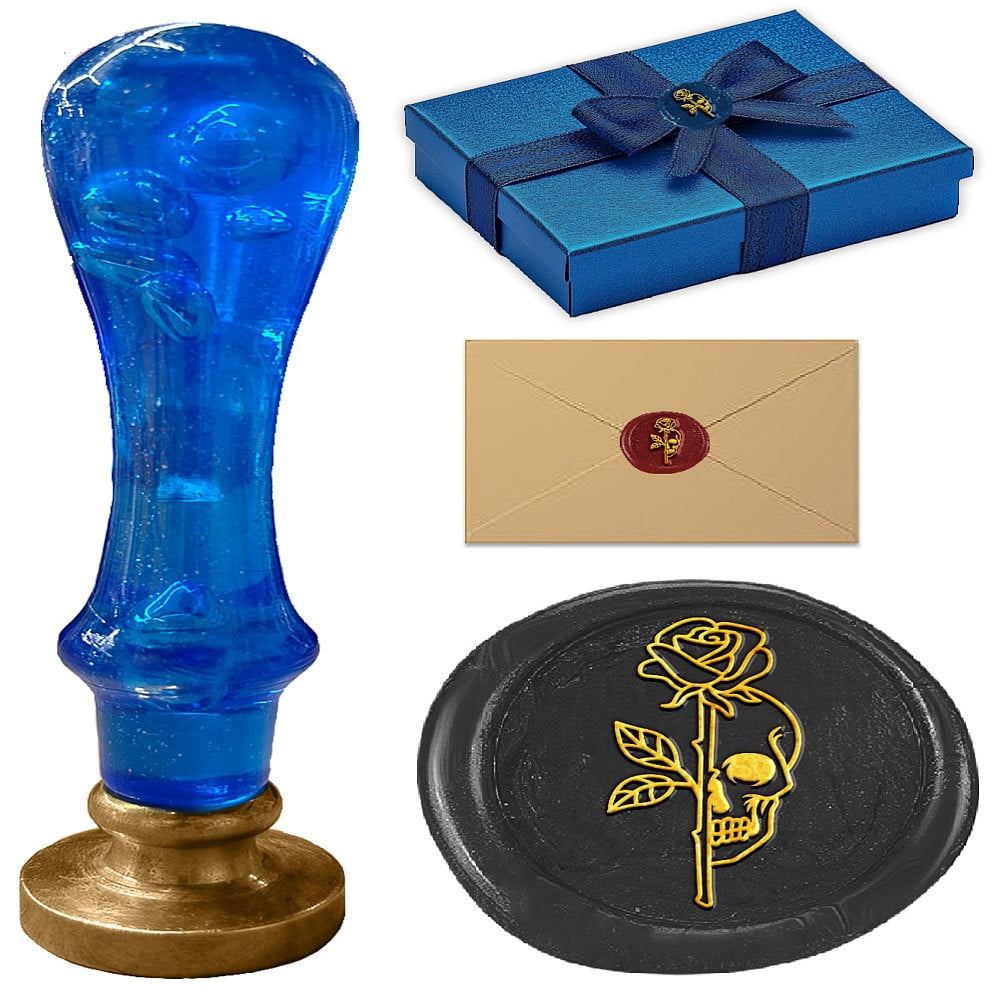 DIY Wax Seal Stamp Making Kits including Dark Blue Plastic Wax Seal ...