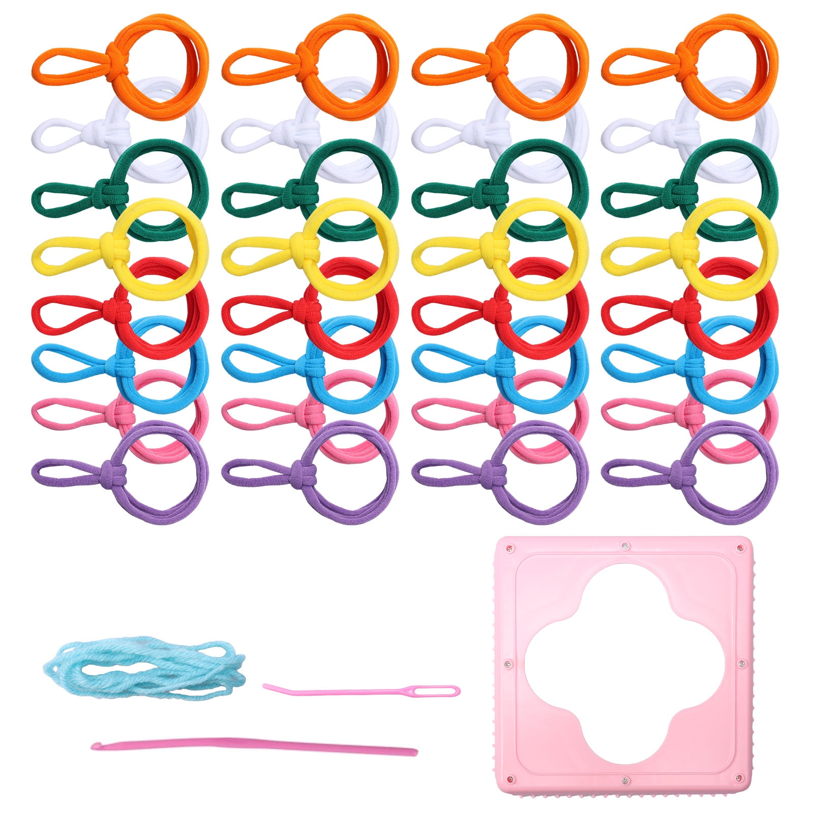 DIY Weaving Craft Kit Features Sturdy Weaving Frame and 96 Weaving Loops of 8 Colors Complete ...