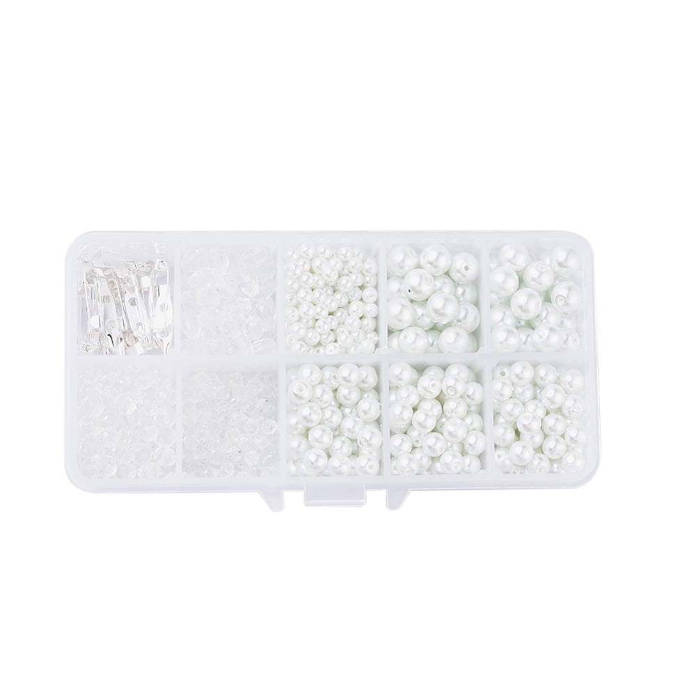 DIY Wedding Brooch Findings with Transparent Glass Beads Glass Pearl ...