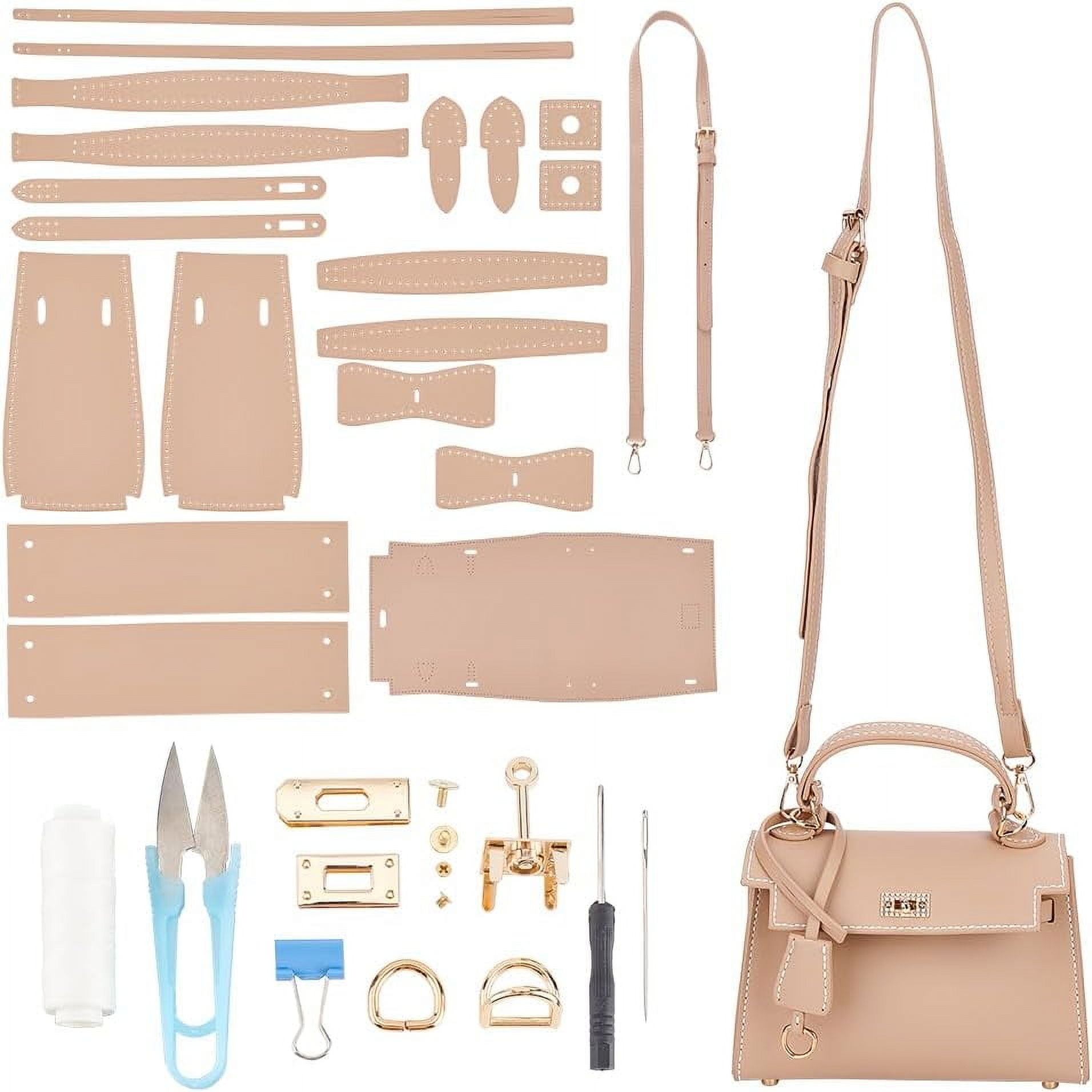 DIY Women Tote Handbag Making Kit PU Leather Crossbody Shoulder Bag ...
