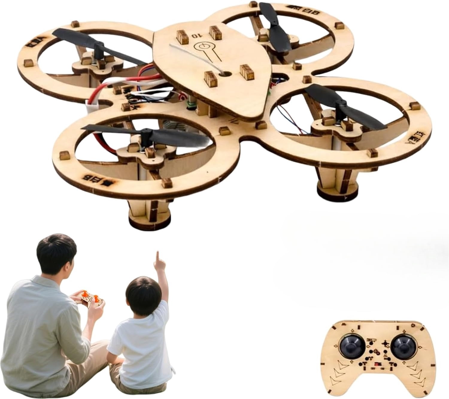DIY Wood Assembly Drone KitRemote Control Quadcopter Building Project ...