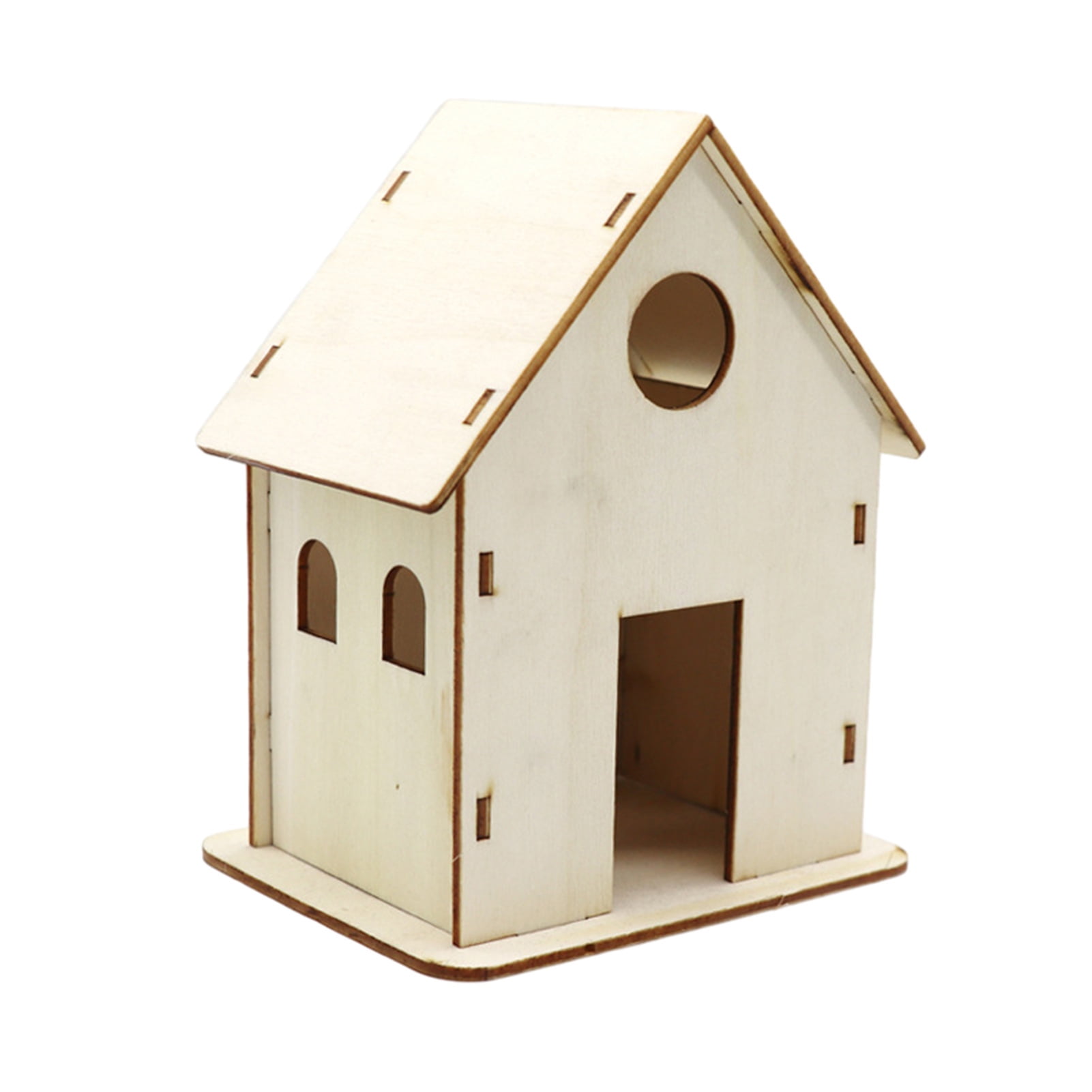 DIY Wood Birdhouse Kit Unfinished Log Home Craft Project with Safe ...